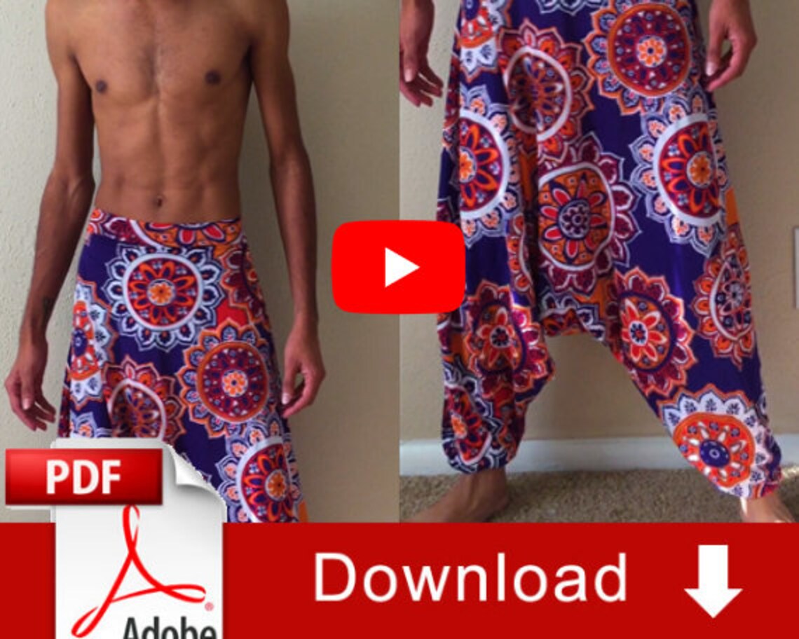 Heram Pants Pattern for Adults MC Hammer Pants Adult - Etsy