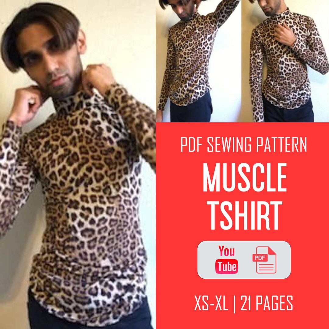 Mens Tshirt Sewing Pattern Turtle Neck Sewing Pattern Mens Sewing ...