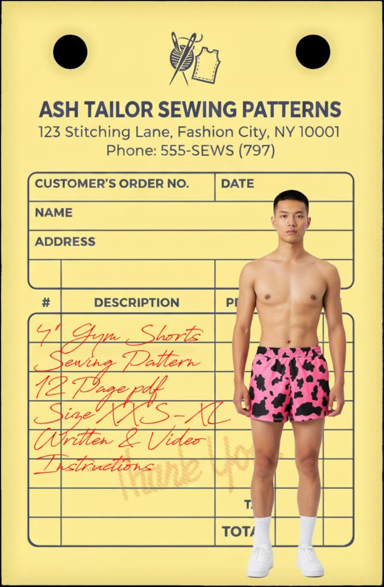 4 Inch Mens Gym Shorts Sewing Pattern With Video Tutorial | Sewing ...