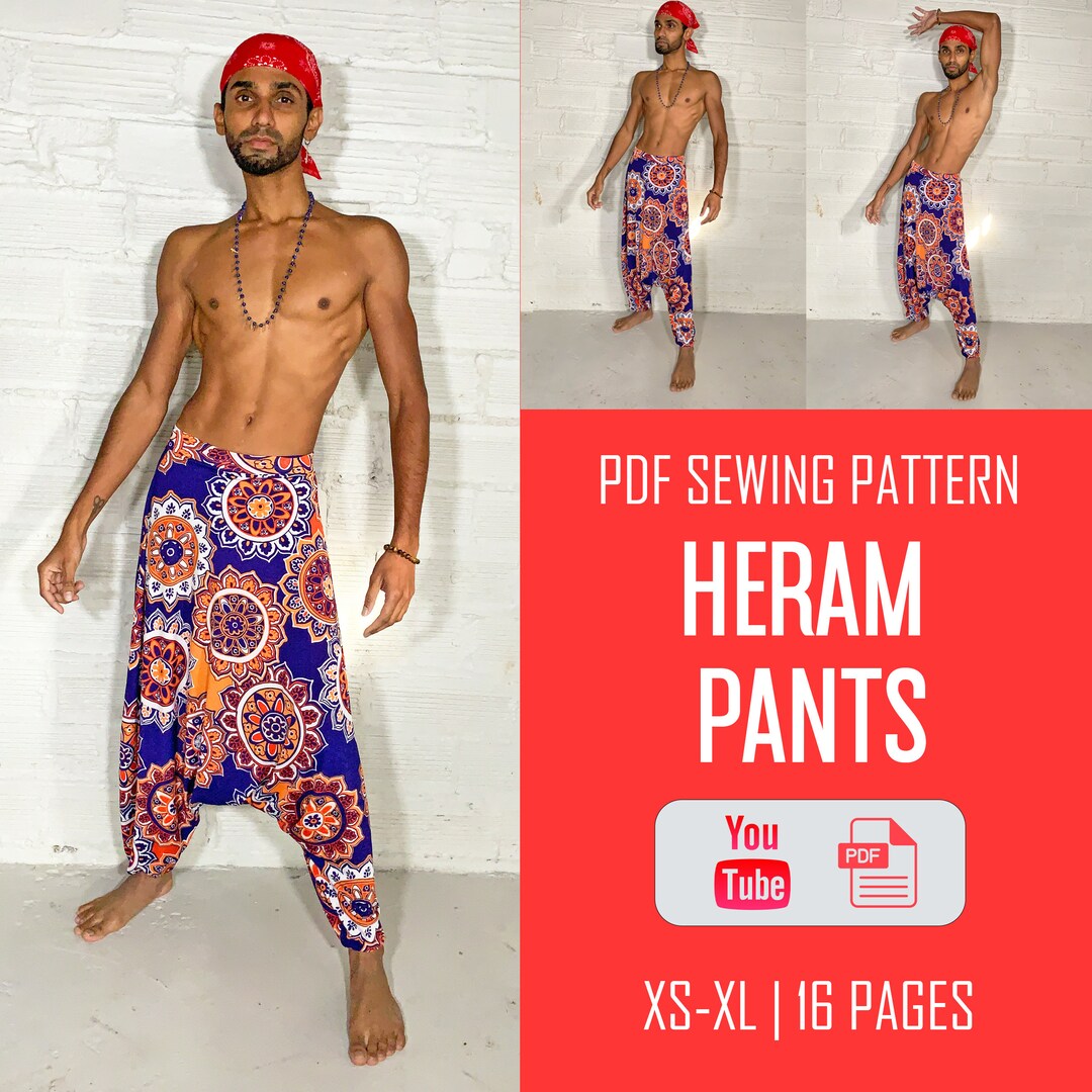 Heram Pants Pattern for Adults | MC Hammer Pants | Adult Bohemian Harem ...