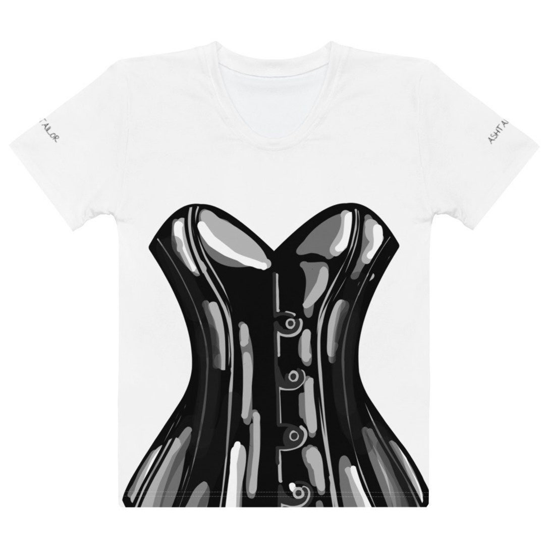 Womens Black Corset Print T-shirt - Etsy