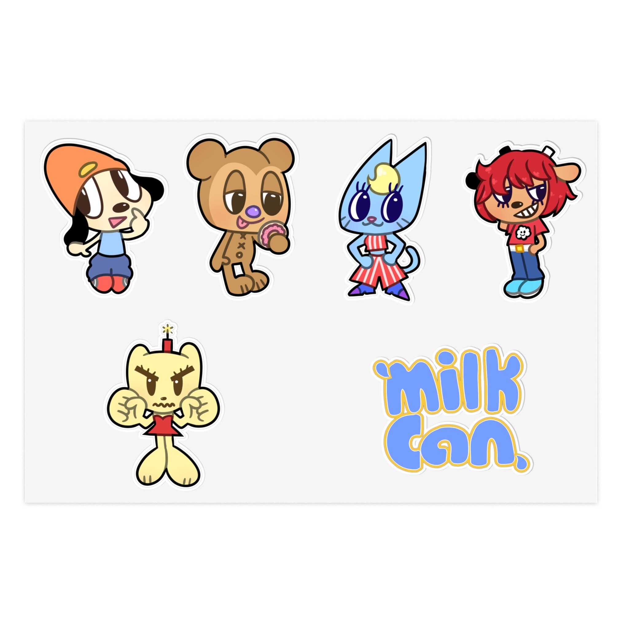 Chibi Parappa the Rapper & Milkcan Sticker Sheet - Etsy Australia