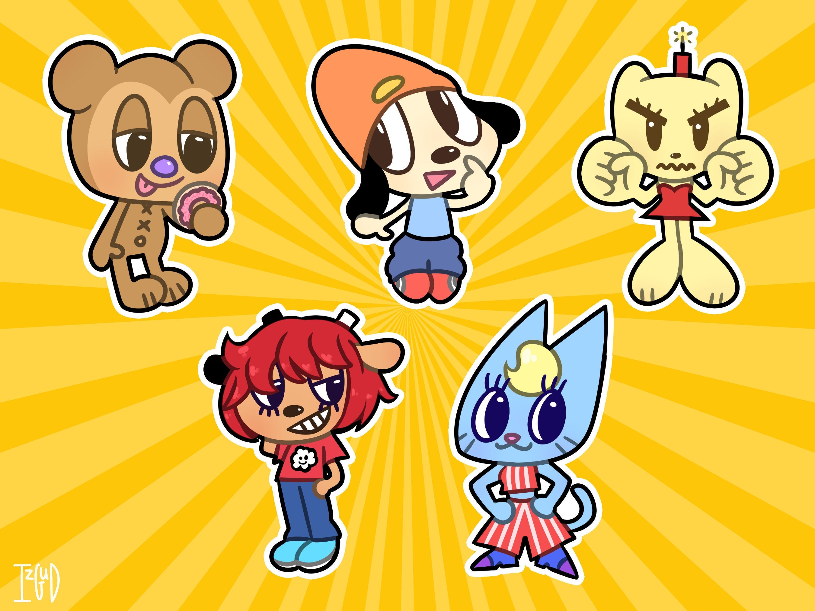 Chibi Parappa the Rapper Stickers - Etsy