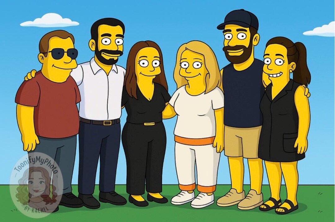Simpsonized Portrait From Your Photo • Custom Cartoon Couple, Family ...