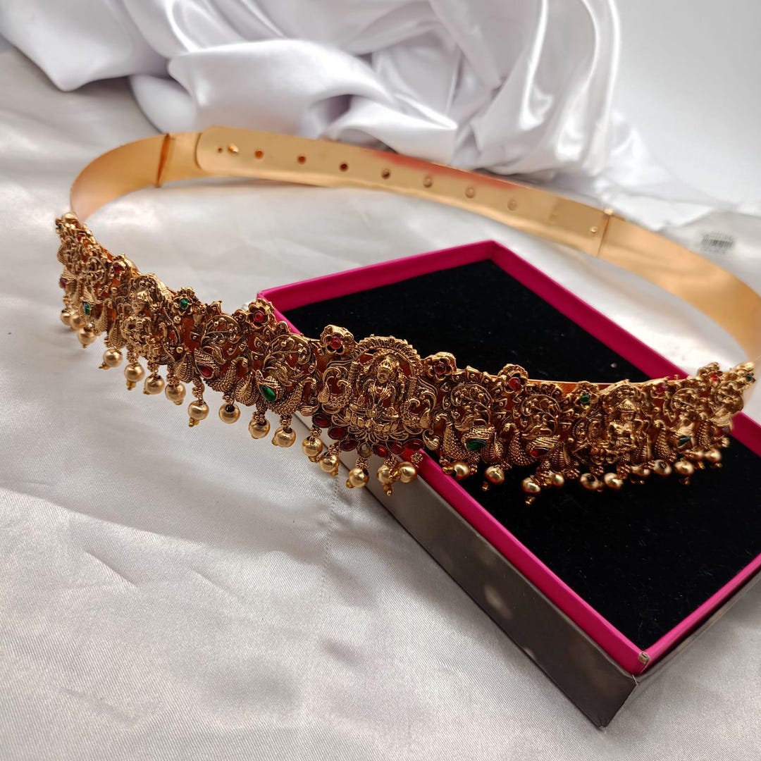 South Indian Antique Gold Plated Temple Jewelry Waistbelt for Women ...