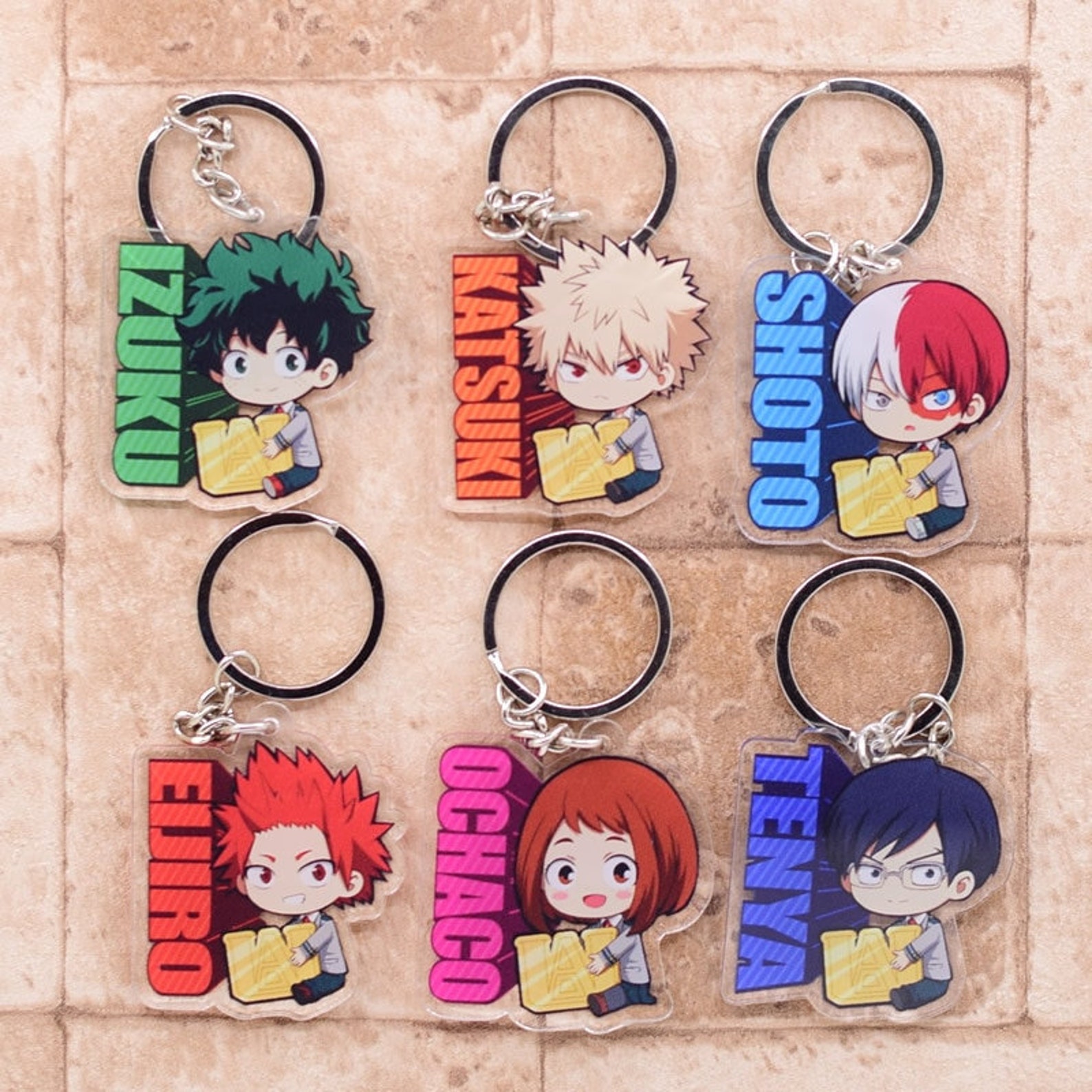 My Hero Academia Charms Acrylic MHA Keychains Chibi Cute | Etsy