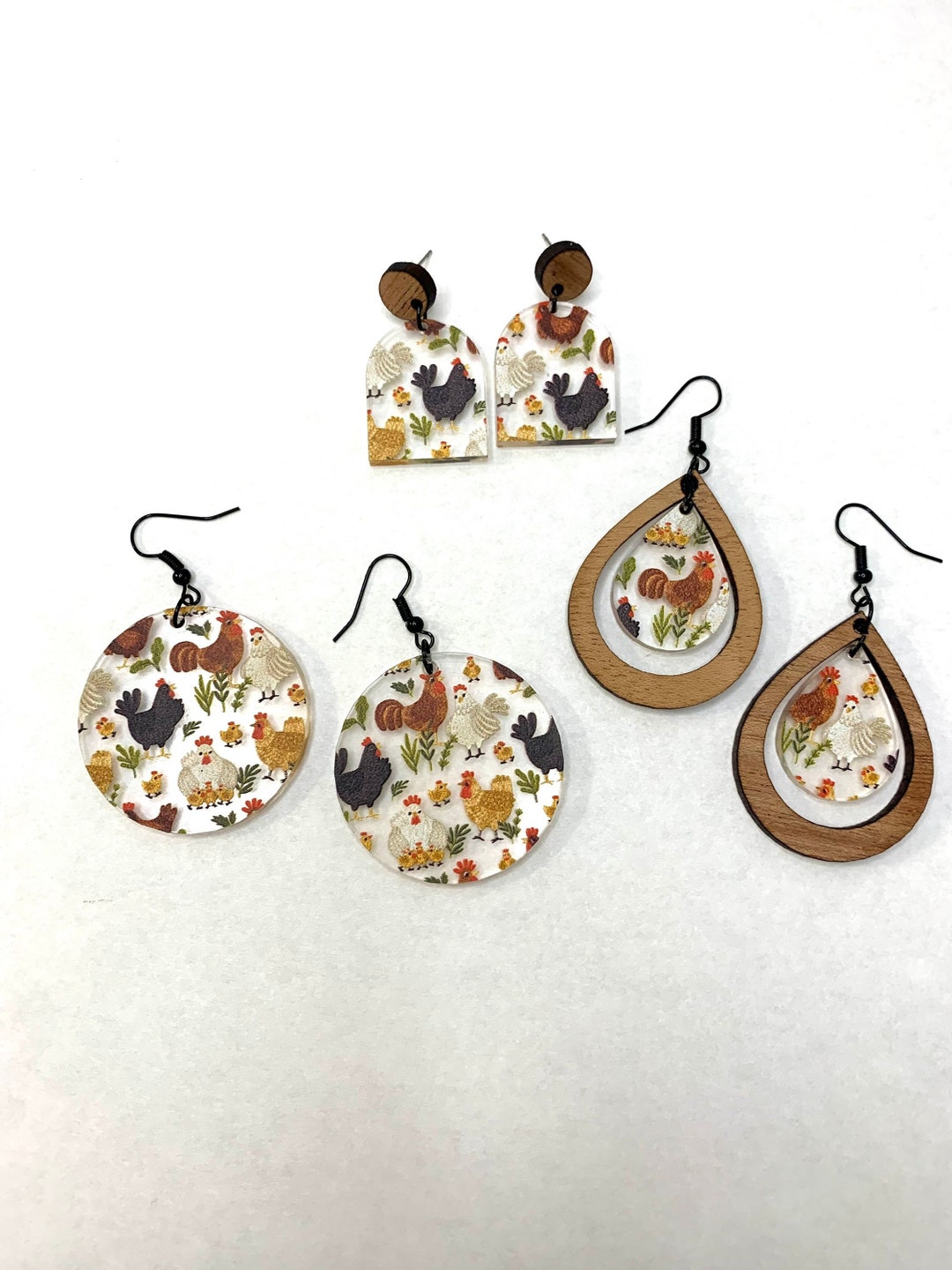 Chicken Earrings | Dangle Earrings | Farm Earrings | Country Earrings ...