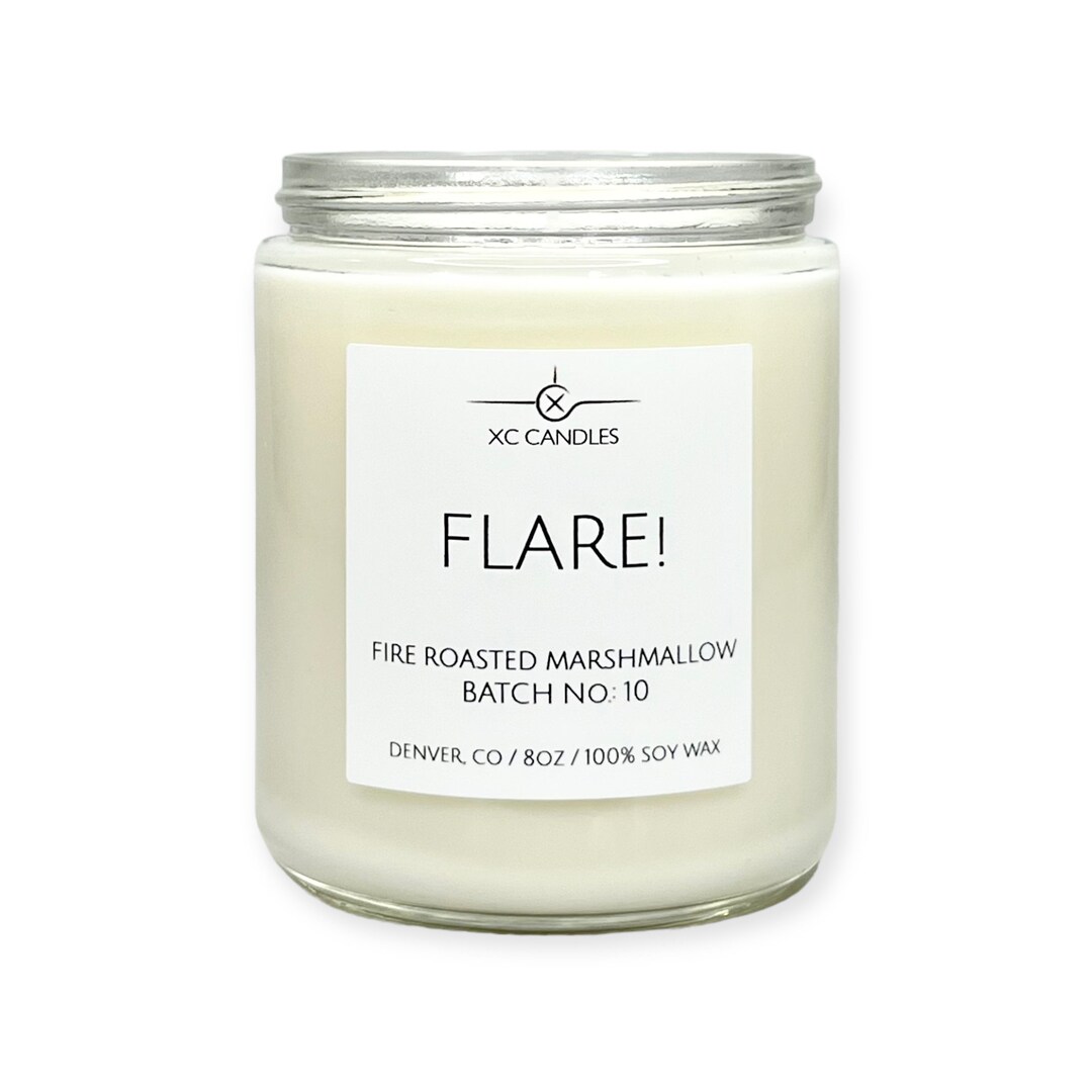 FLARE! — Fire Roasted Marshmallow: Airplane Candle, Scented Soy Candle ...