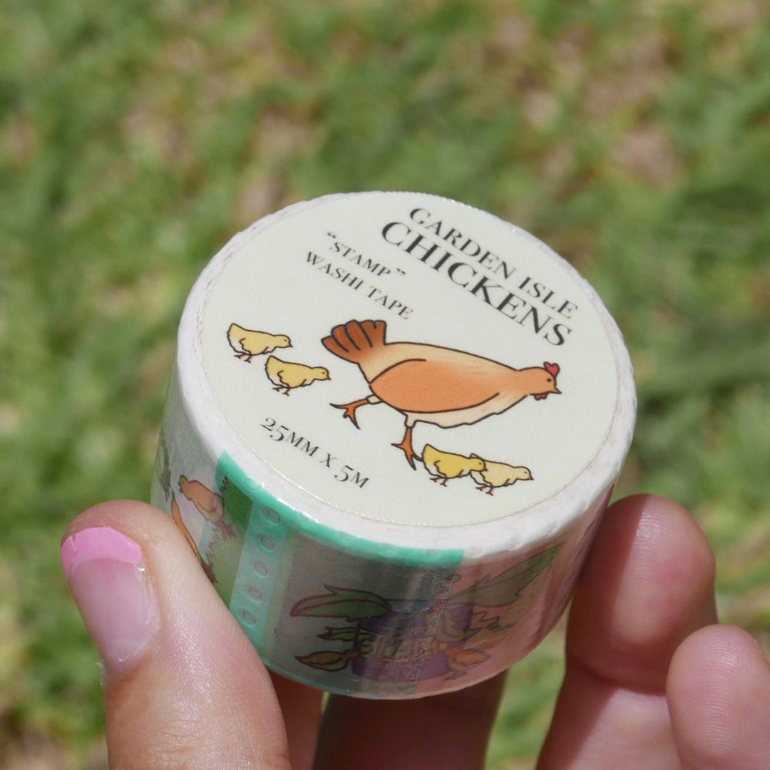 Garden Island Chickens - Washi, Stamp Tape, Decorative, Hawaii Art - Etsy