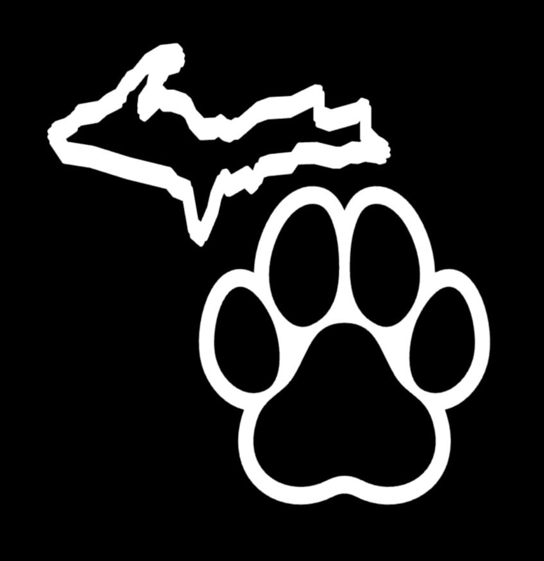 Michigan Paw Vinyl Decal - Etsy