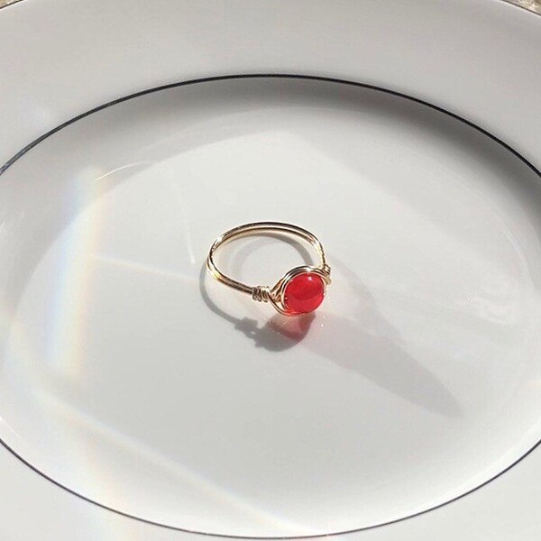 Red Jade Ring - Etsy