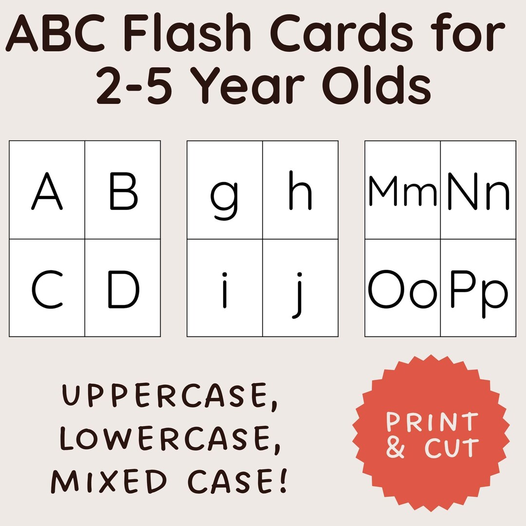 Simple ABC Flash Cards | Uppercase, Lowercase, Mixed Case | Preschool ...