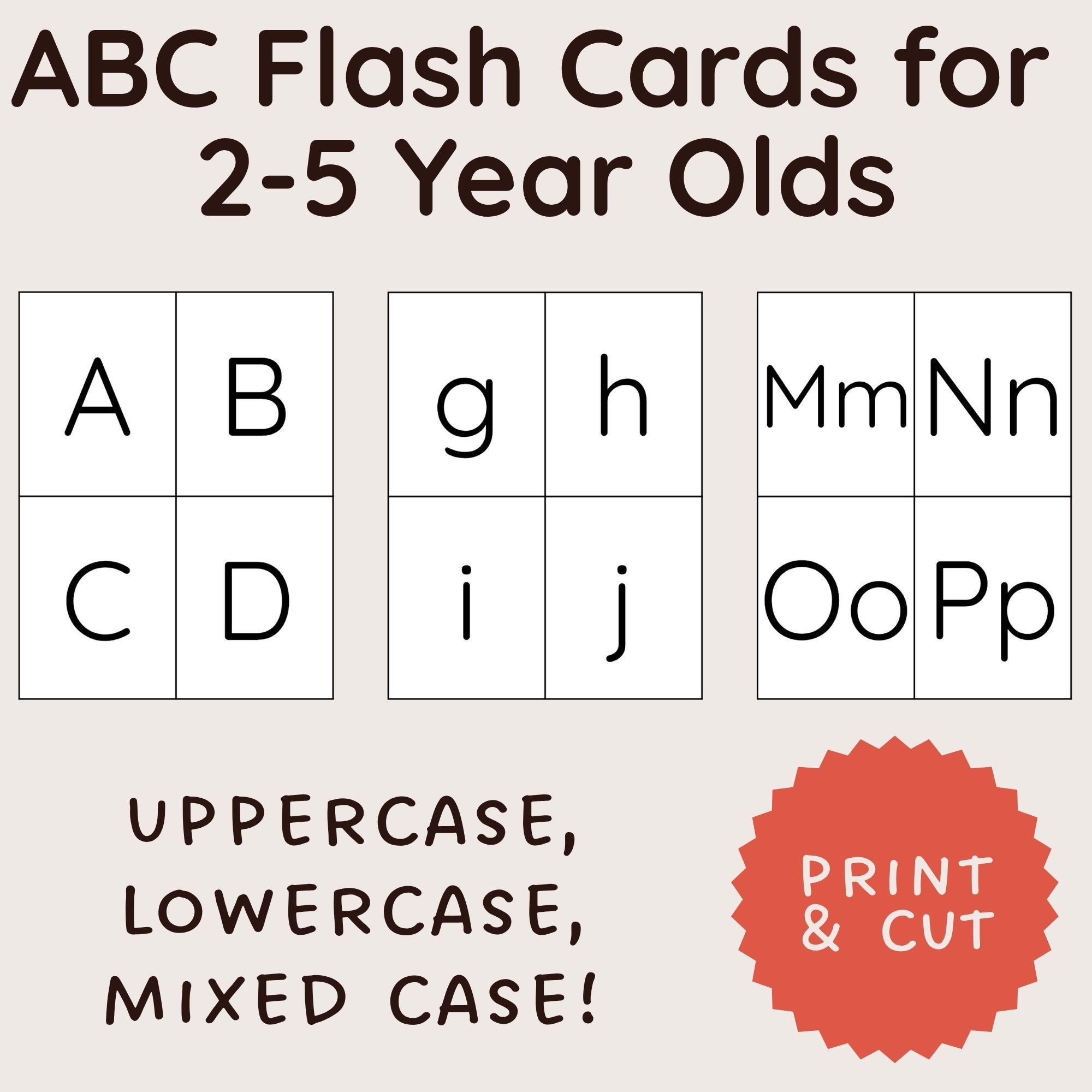 Simple ABC Flash Cards | Uppercase, Lowercase, Mixed Case | Preschool ...