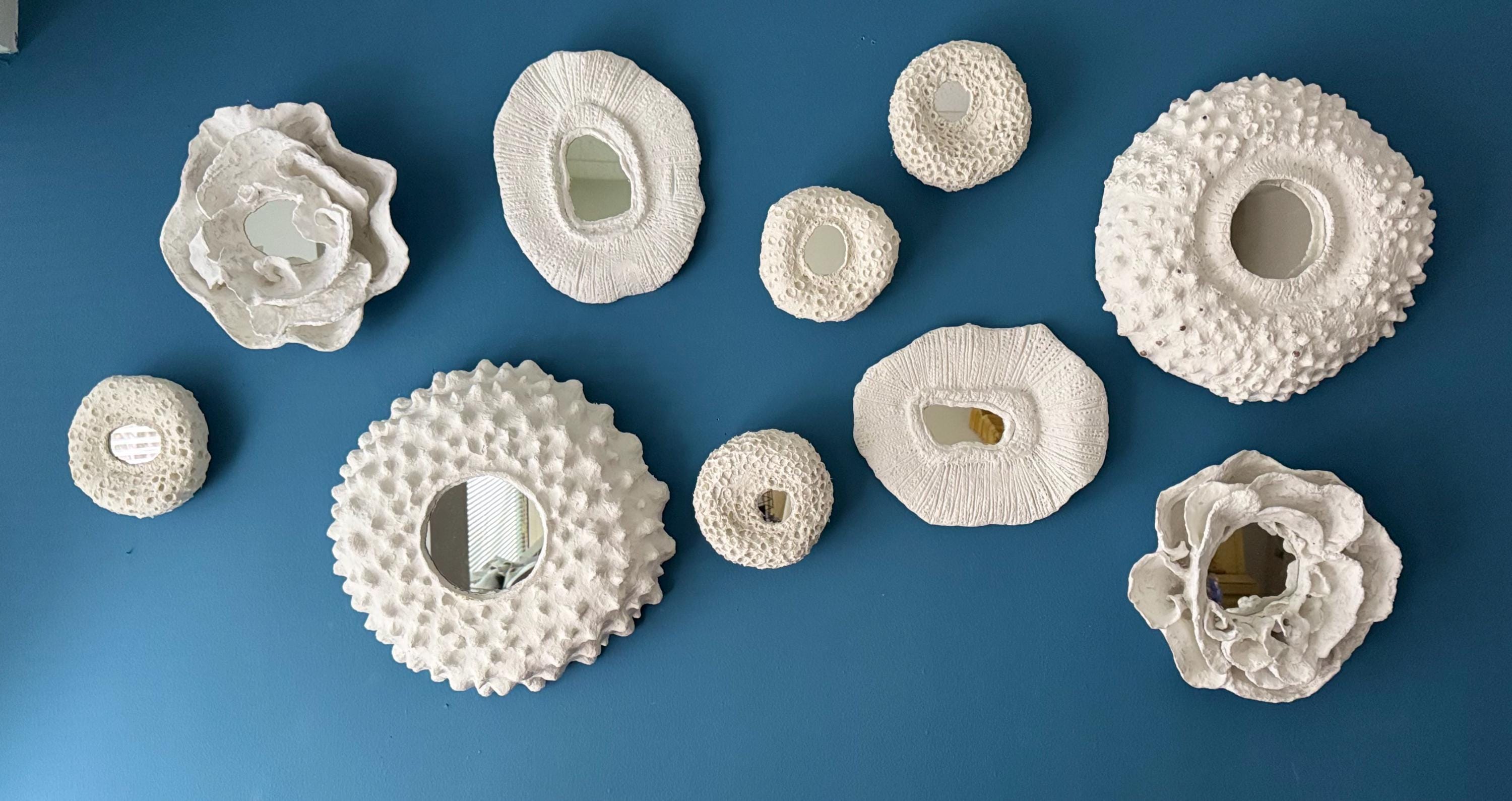 Paper Mache and Venetian Plaster Mirrored Wall Decor, A Pair - Etsy