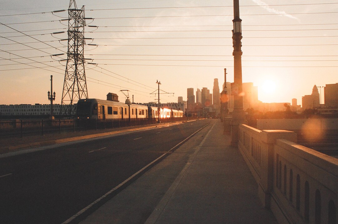 DTLA Train Golden Hour Poster Print - Etsy