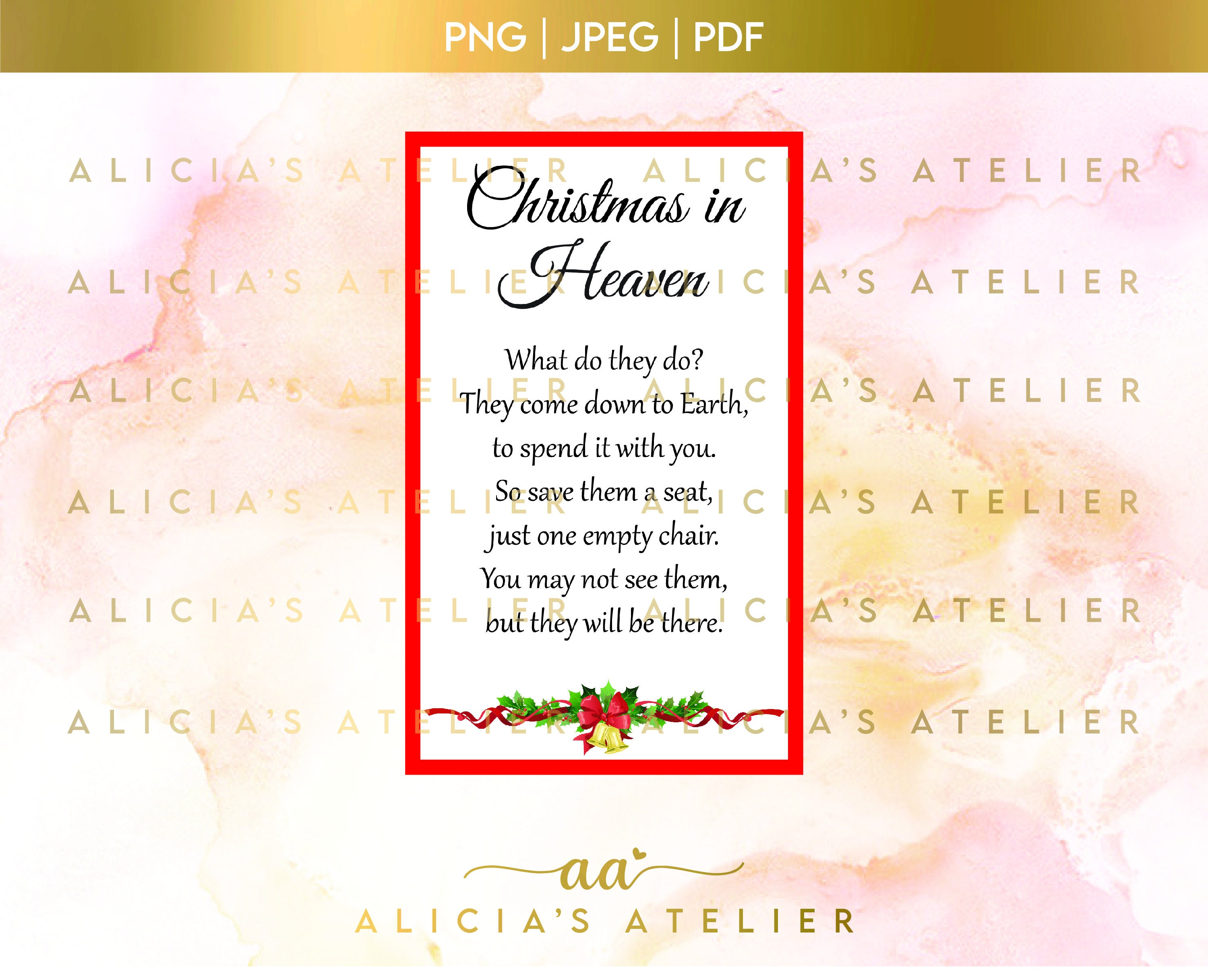 Christmas in Heaven Poem, Christmas in Heaven Lantern, Memorial Lantern ...