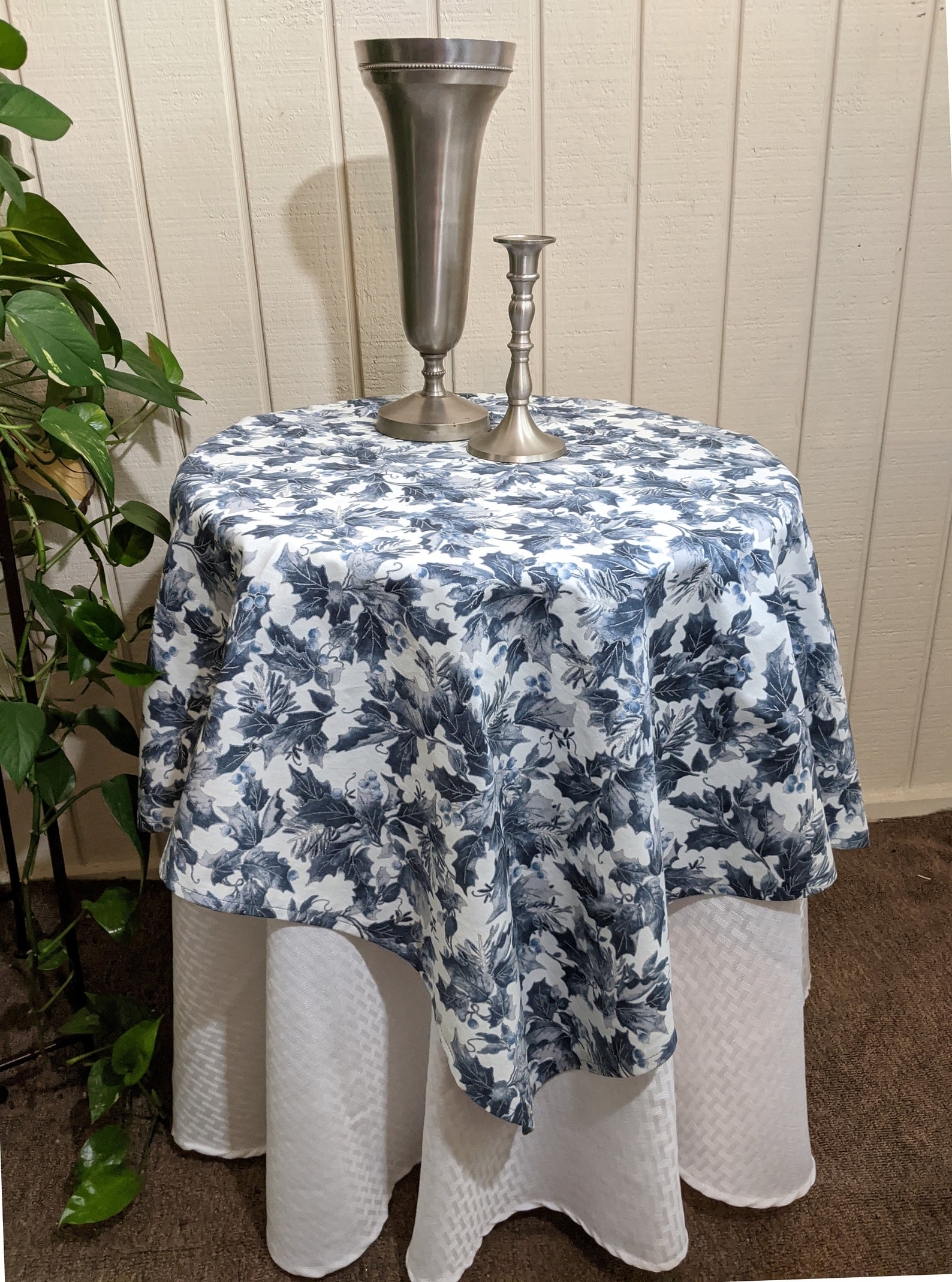 Table Scarf of Frosty Blue Denim Holly - Etsy