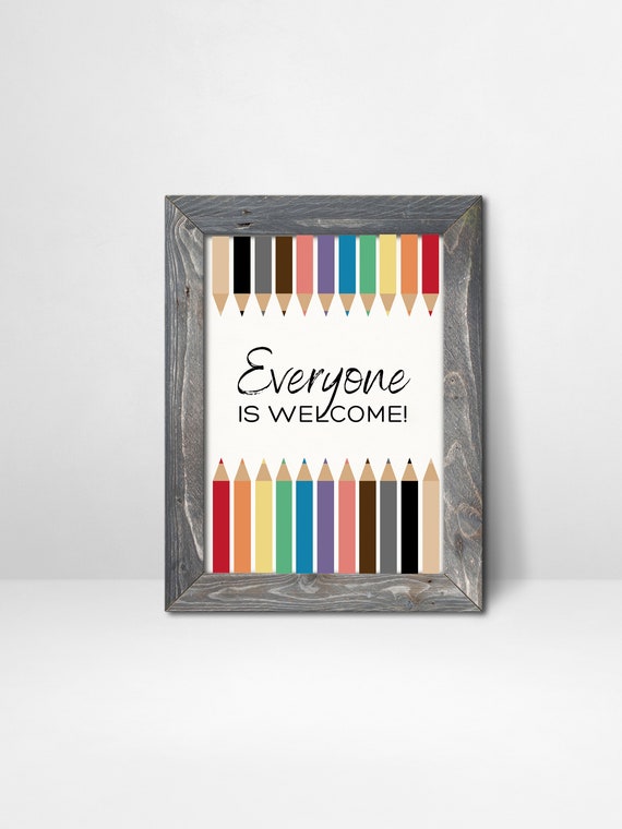 Everyone is Welcome Crayon Poster/classroom Equality Wall - Etsy