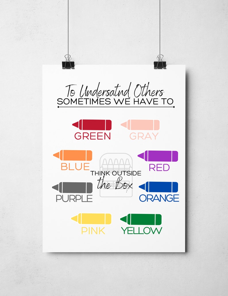 Think Outside the Box Equality Poster Pun/classroom Wall Art/therapy ...