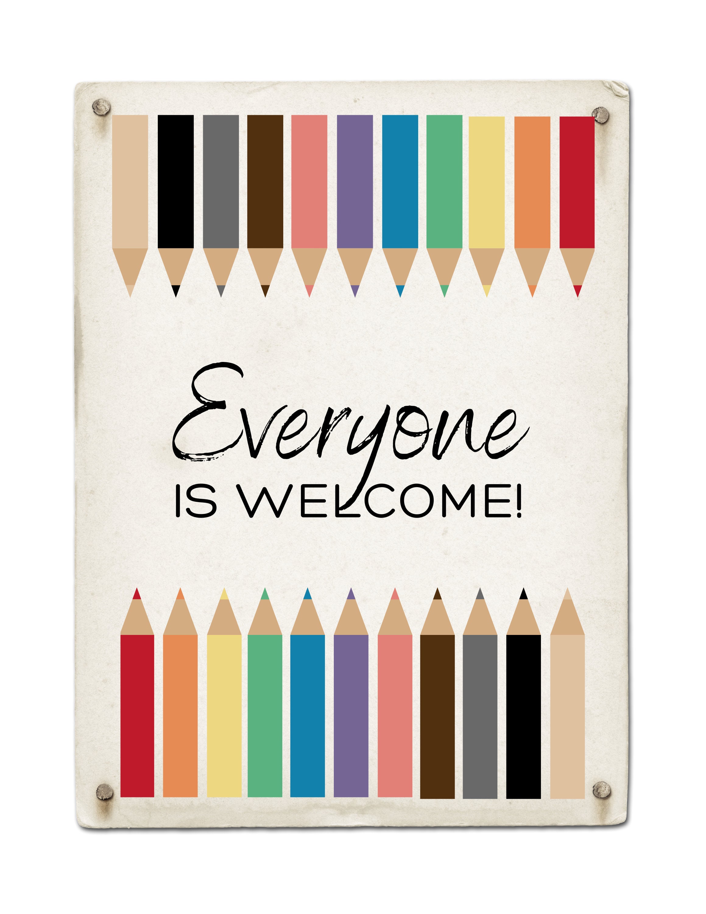 Everyone is Welcome Crayon Poster/classroom Equality Wall Art/therapy ...