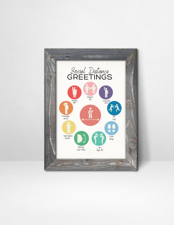Customizable Social Distance Greetings Poster/classroom Wall | Etsy