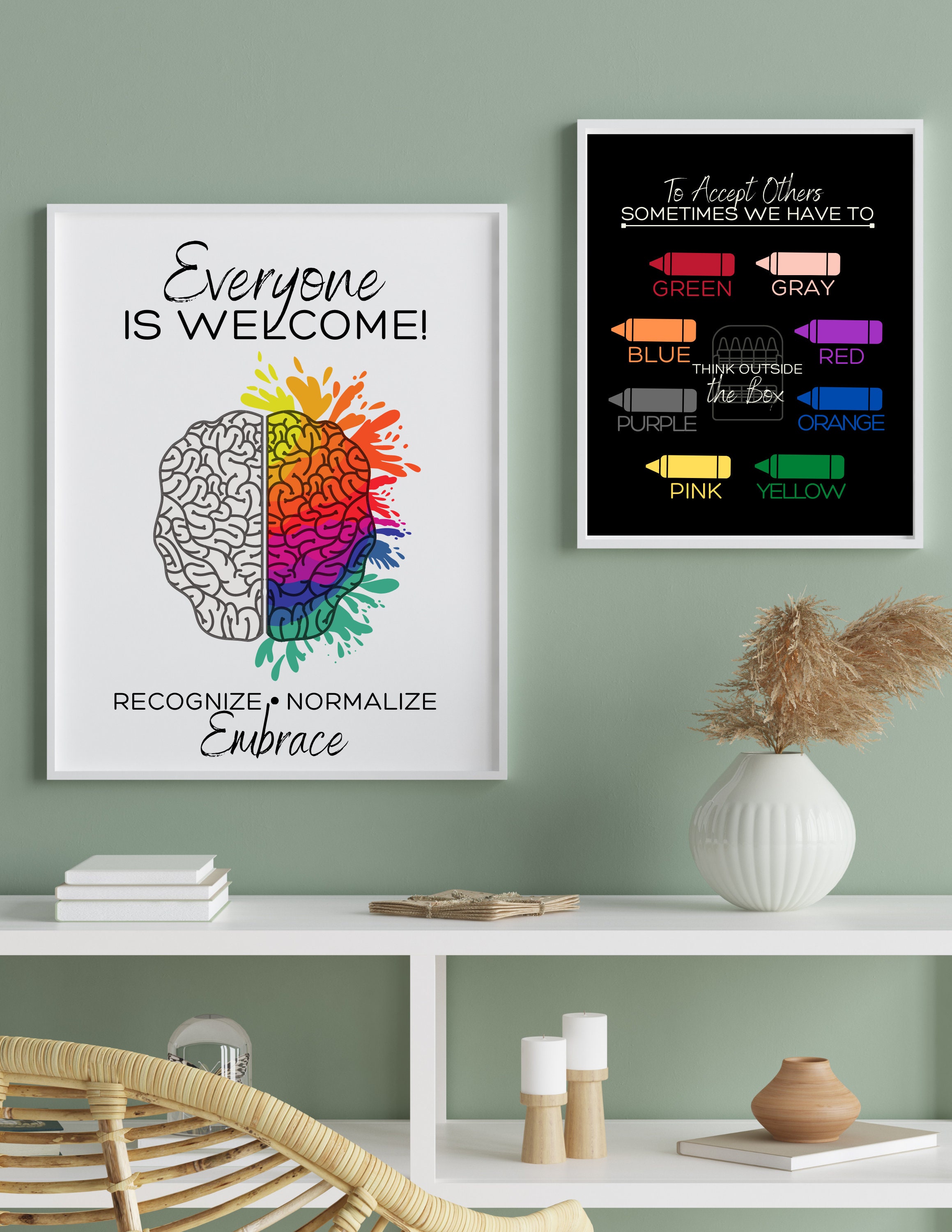 Everyone is Welcome Neurodiversity Poster/classroom Equality Wall Art ...