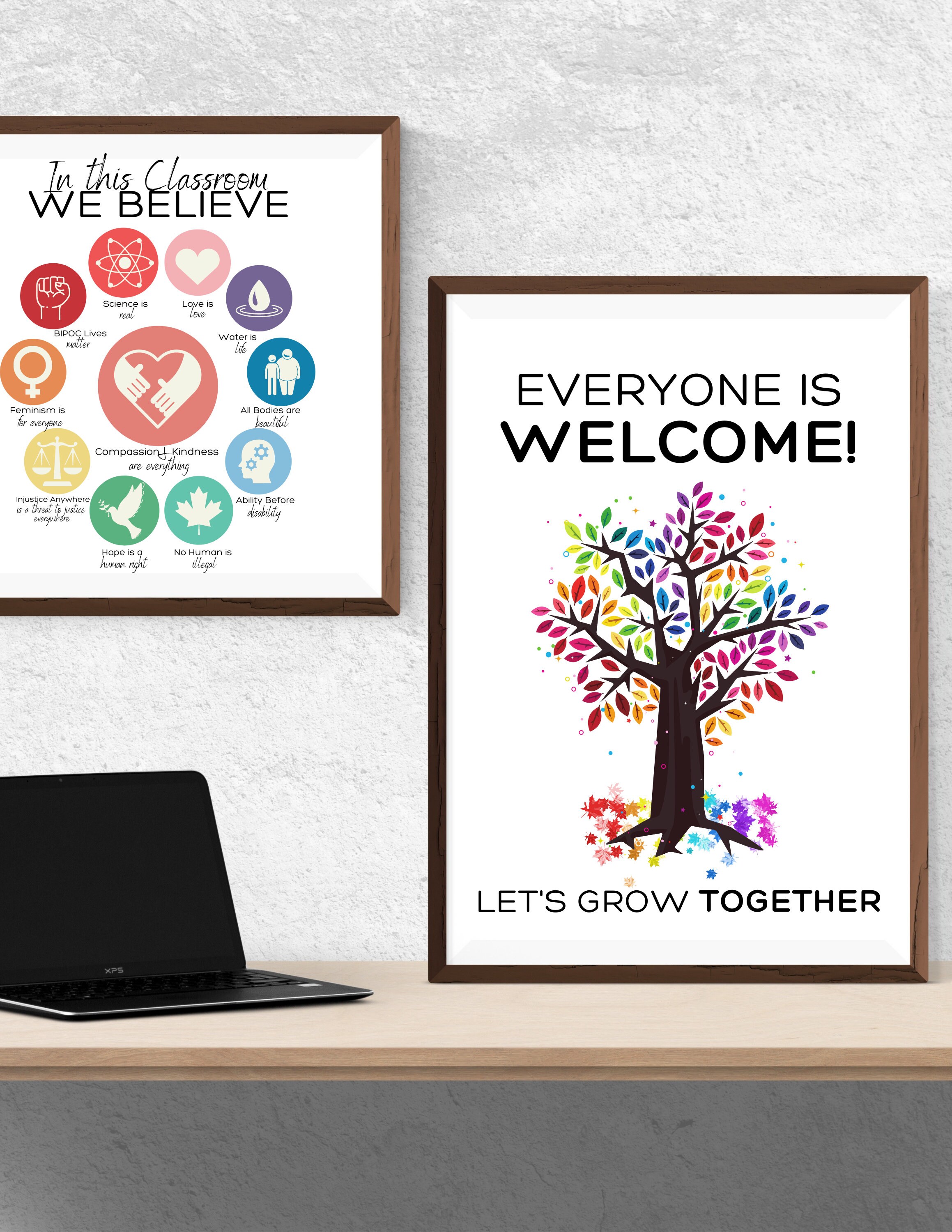 Everyone is Welcome Here Tree Poster/classroom Equality Wall Art ...