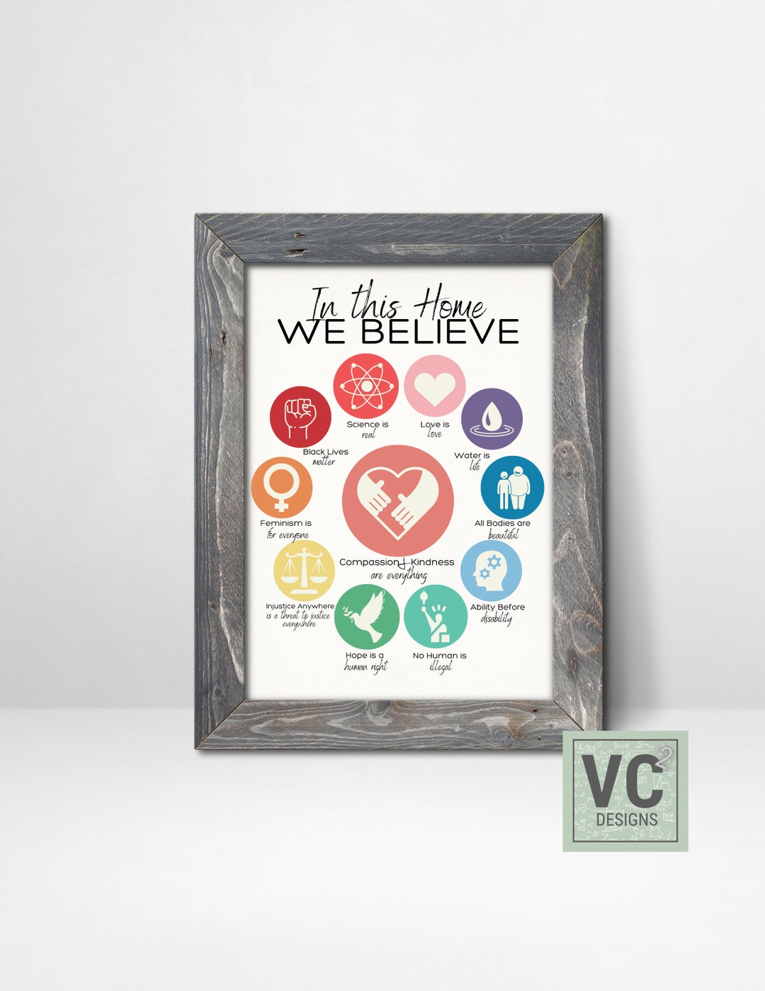 Customizable Home Wall Art/in This Home We Believe Instant Download ...