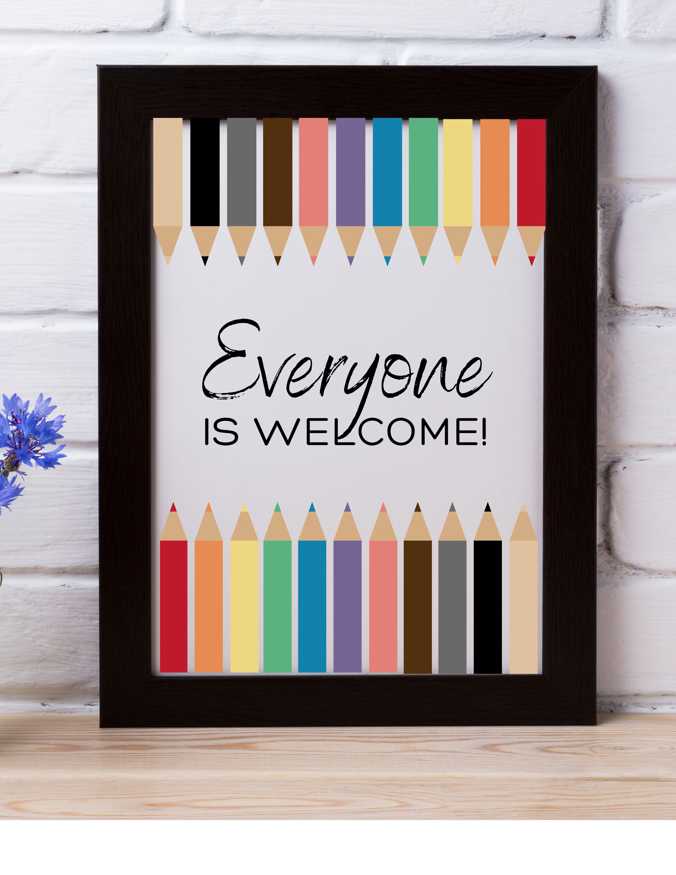 Everyone is Welcome Crayon Poster/classroom Equality Wall - Etsy