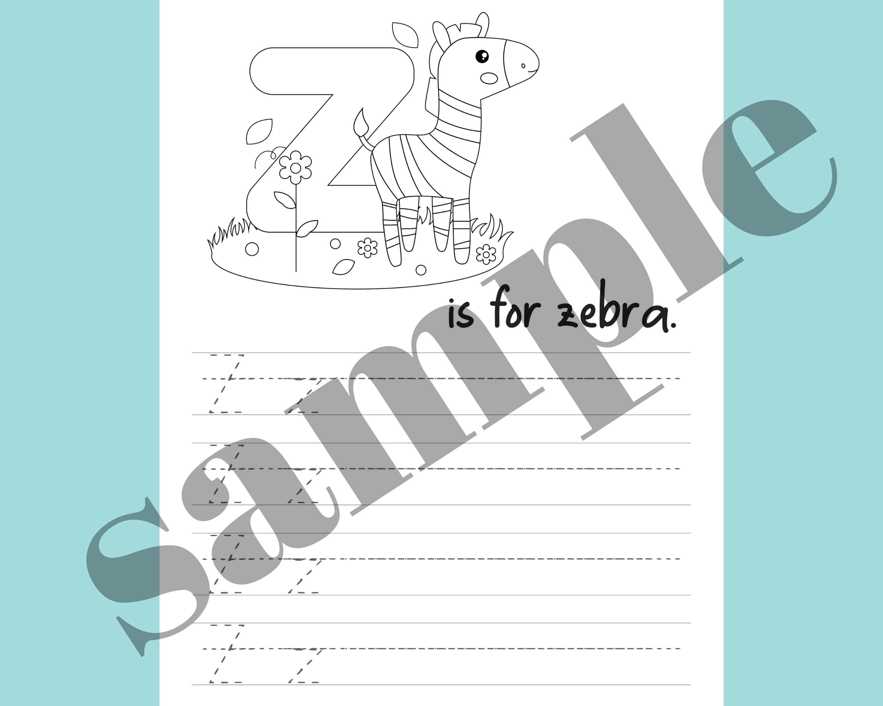 Digital Download Letter Tracing A-Z With Cute Animals - Etsy