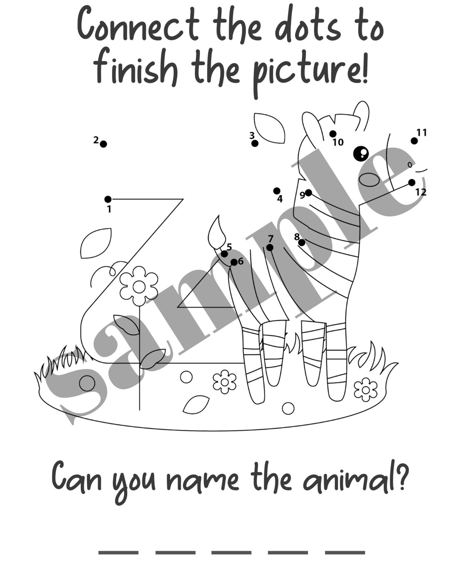 Digital Download Alphabet Dot to Dot Cute Animals Coloring and Learning ...