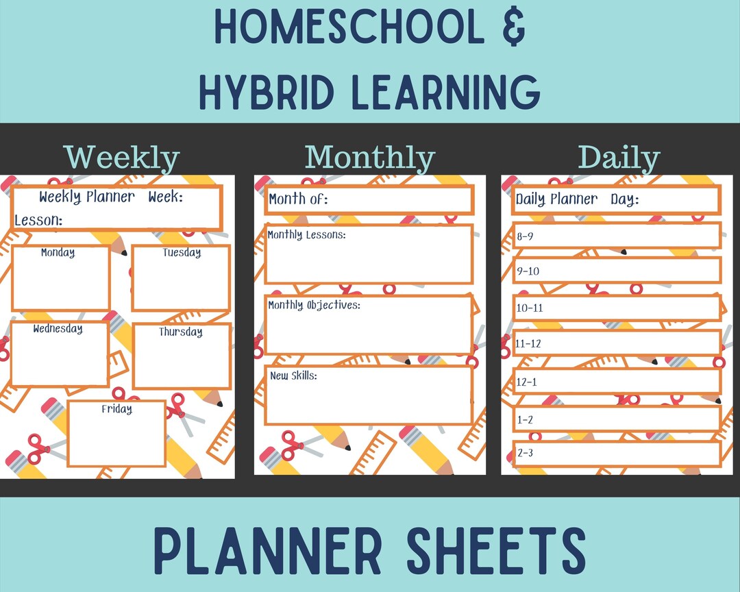 Homeschool Hybrid Learning Planner Month Planner Week Planner Daily ...