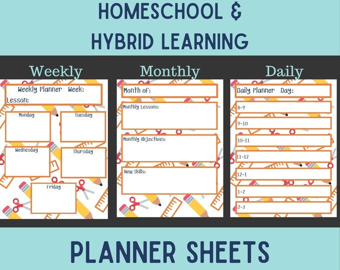 Printable Kids Planner: Homeschool & School Organizer (digital Download ...