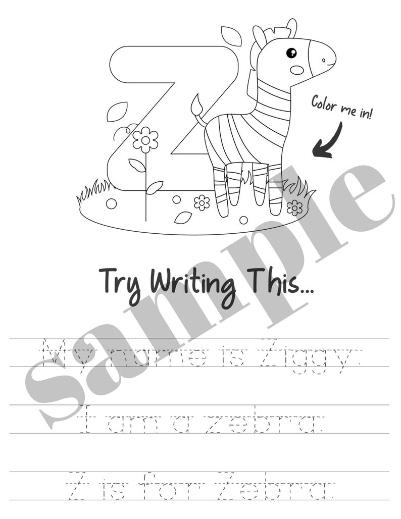 Digital Download Handwriting Practice Sheets Cute Animals - Etsy