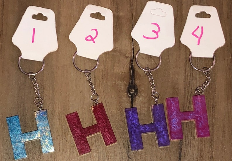 Resin Alphabet Keychain - Etsy