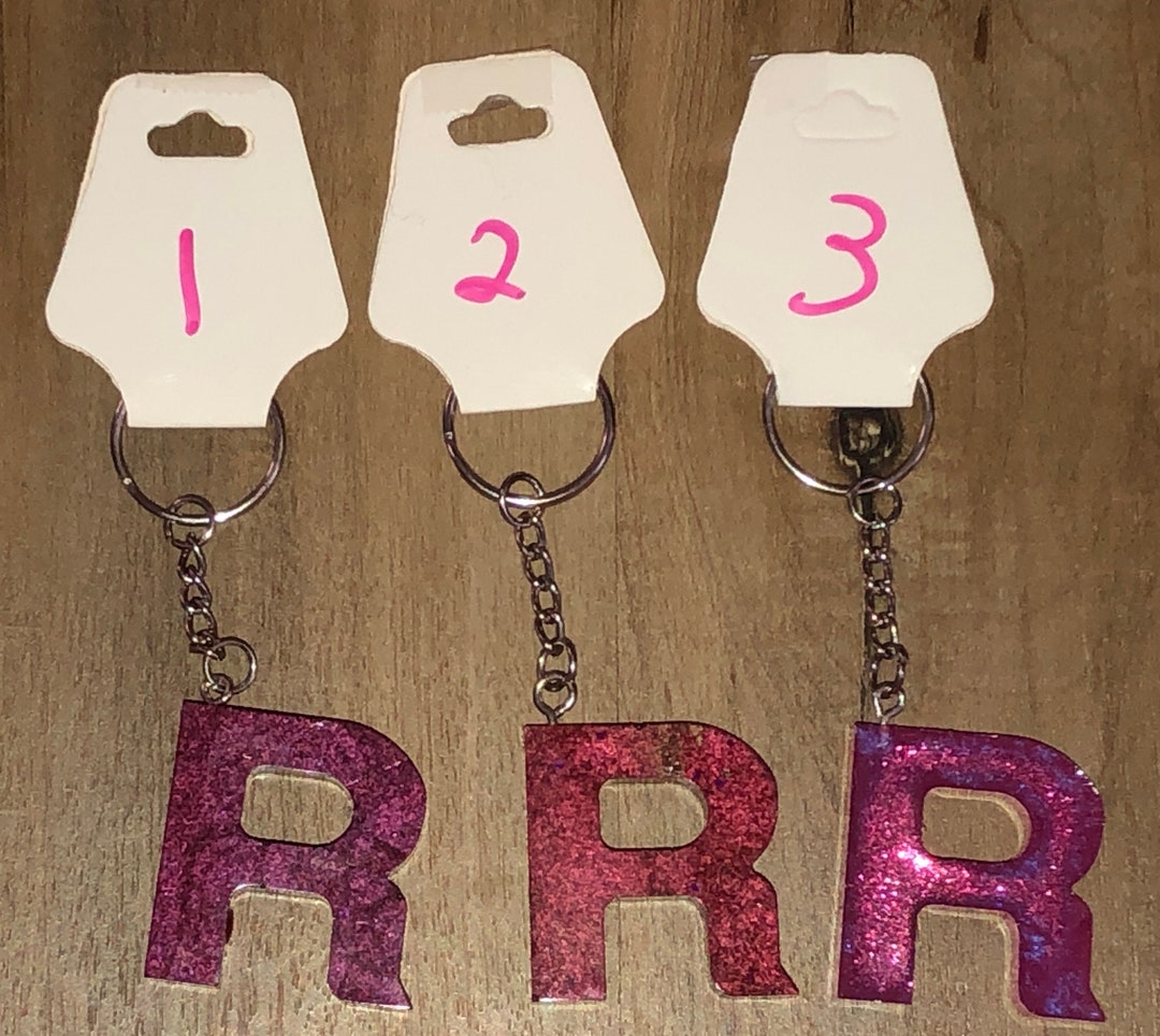 Alphabet Resin Keychains - Etsy