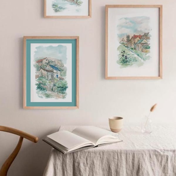 Triptych Architecture Art - Etsy