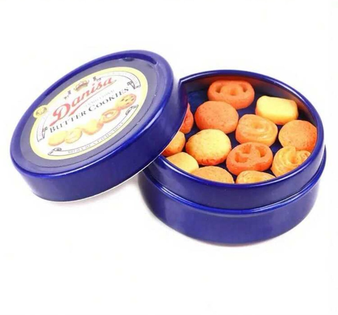 Miniature Danish Cookies Container W/ Cookies - Etsy
