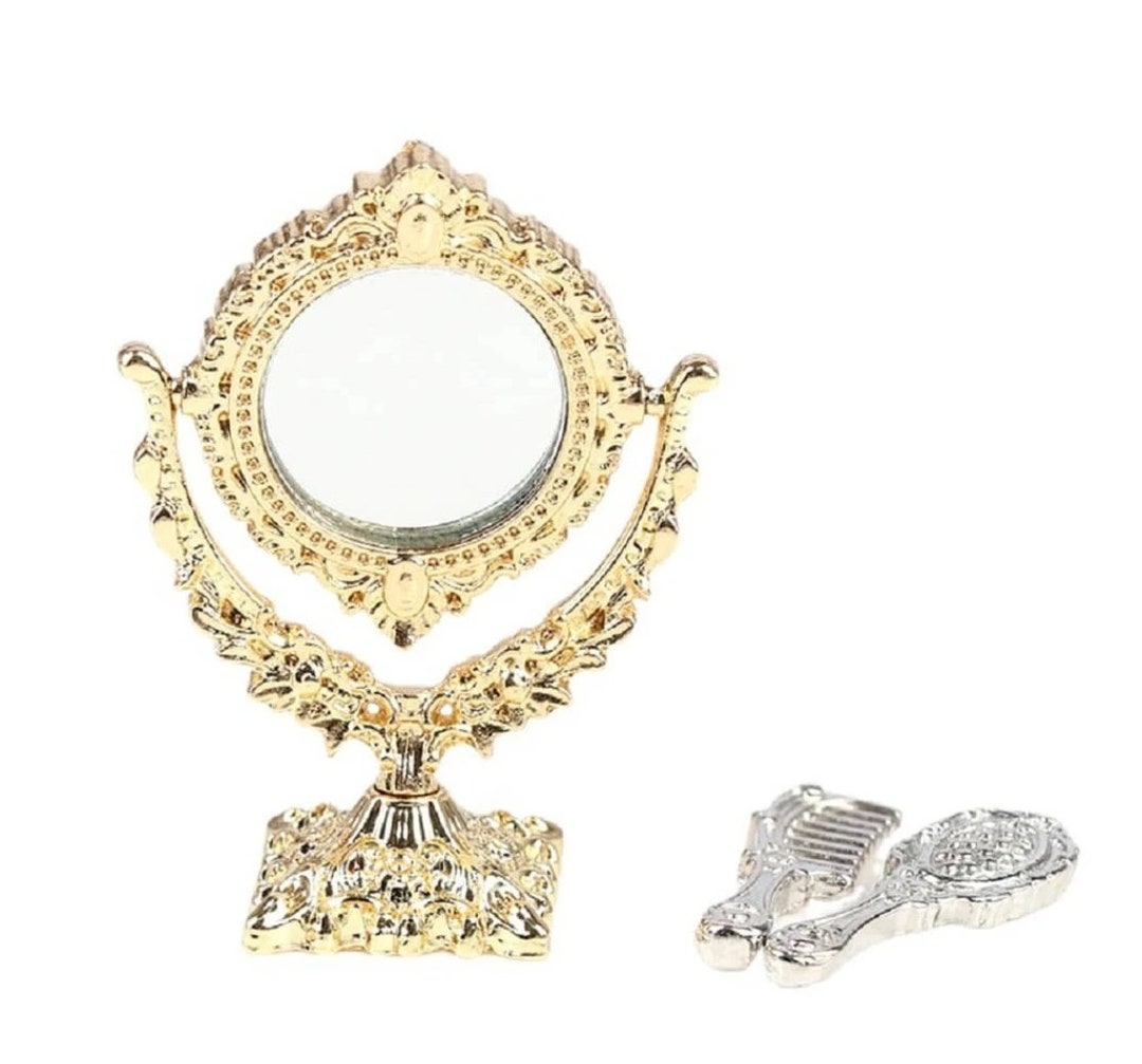 Miniature Vintage Style Mirror and Comb Set - Etsy