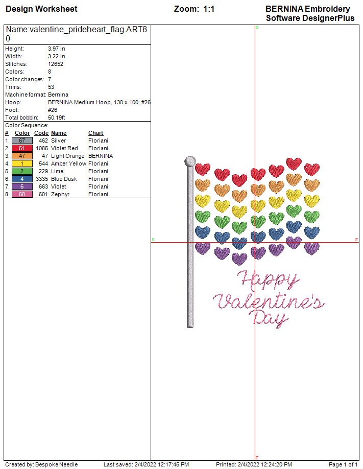Valentine Pride Heart Flag Machine Embroidery Design | 4x4 Hoop Size - Etsy