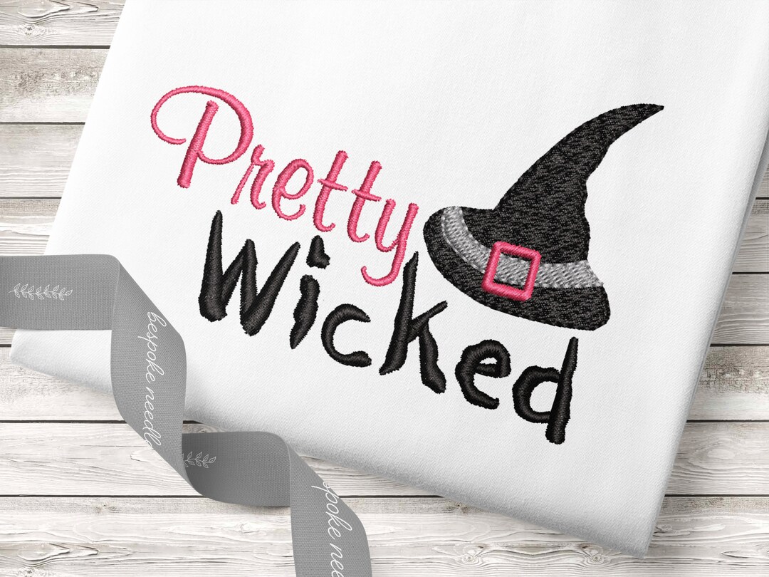 Halloween Machine Embroidery Design | Pretty Wicked | Personalized Tees ...