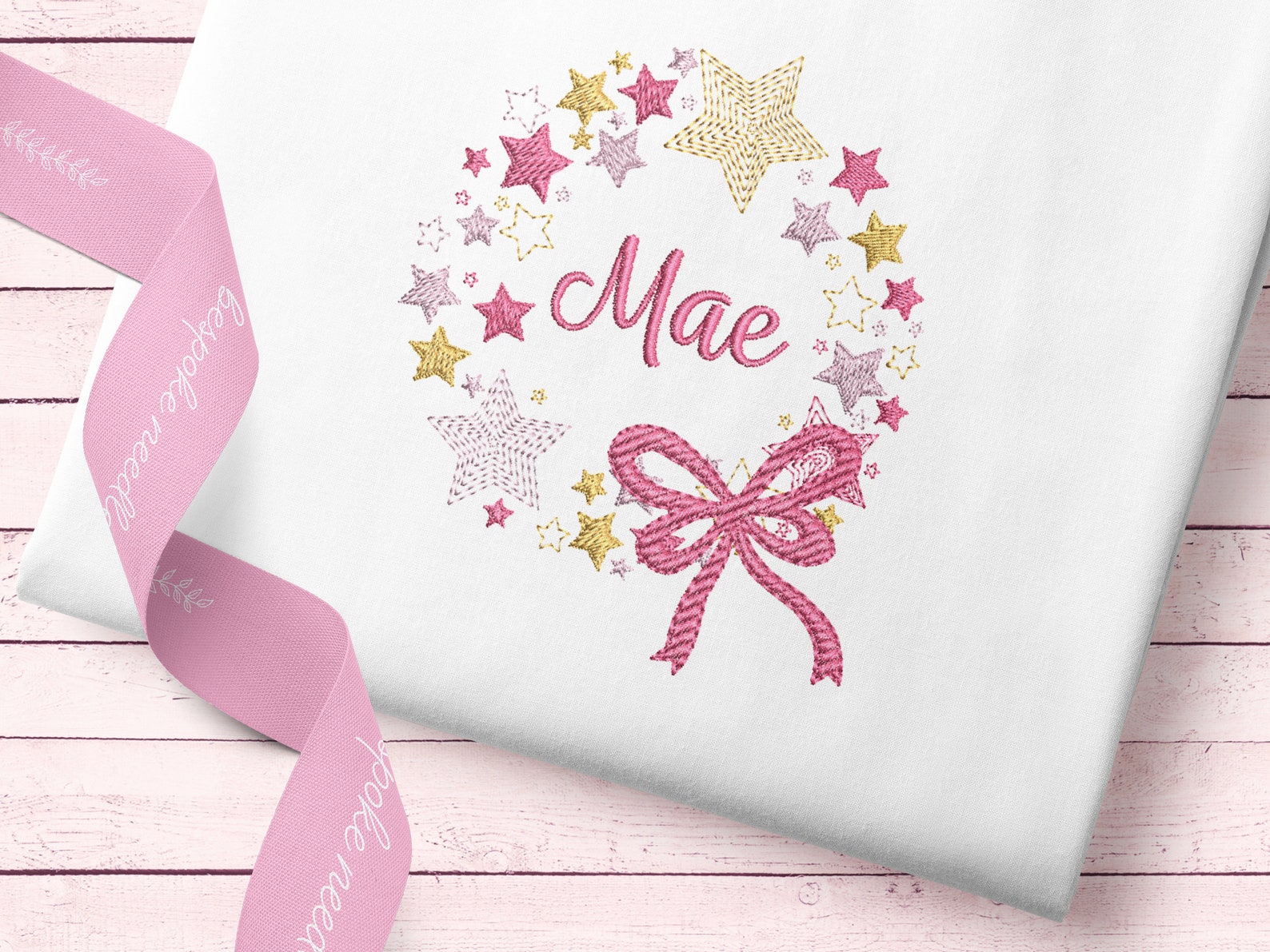 Star Wreath Embroidery Design Wreath Monogram Frame 4x4 - Etsy