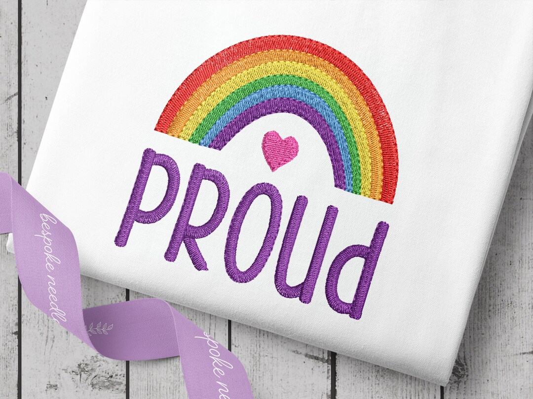 PROUD RAINBOW Machine Embroidery Design | PRIDE Embroidery Design for ...