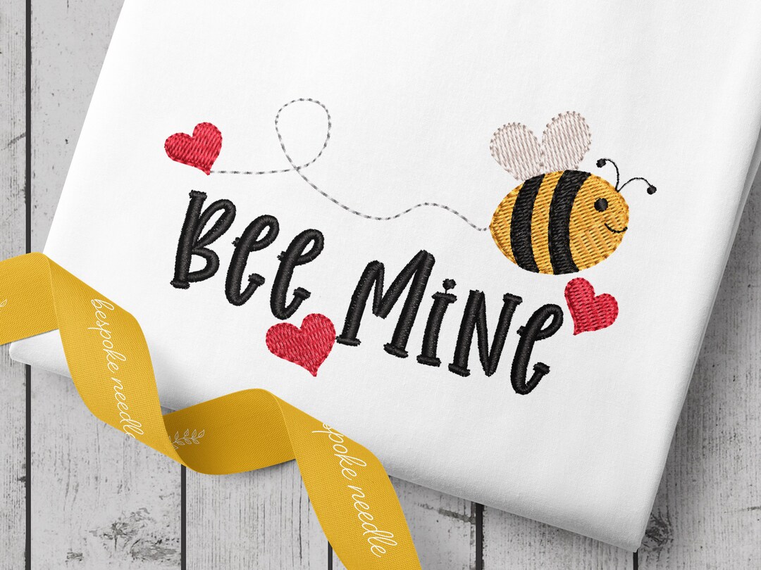 BEE MINE Valentine Machine Embroidery Design | Handmade Valentine Craft ...