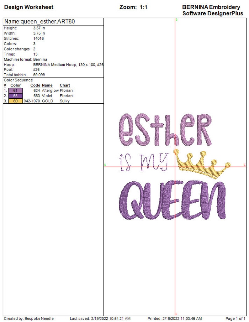 Esther is My Queen Machine Embroidery Design | Perfect Pattern for ...
