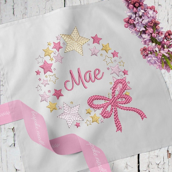 Star Wreath Embroidery Design Wreath Monogram Frame 4x4 | Etsy