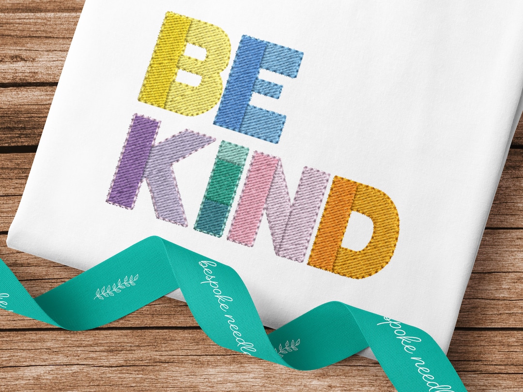 BE KIND Machine Embroidery Pattern | Three Sizes | Boho Design ...