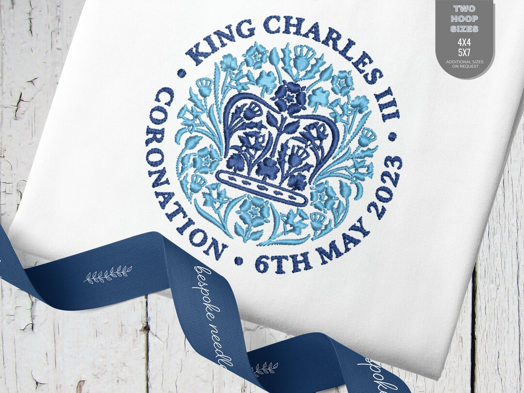 Coronation Embroidery Design | Coronation Emblem Machine File | King ...
