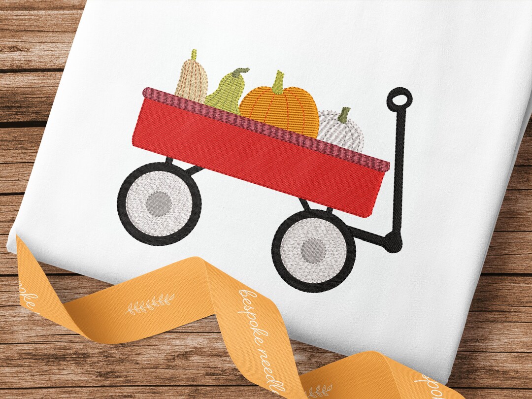 Pumpkin Patch Wagon Fall Embroidery Design | Autumn Machine Embroidery ...