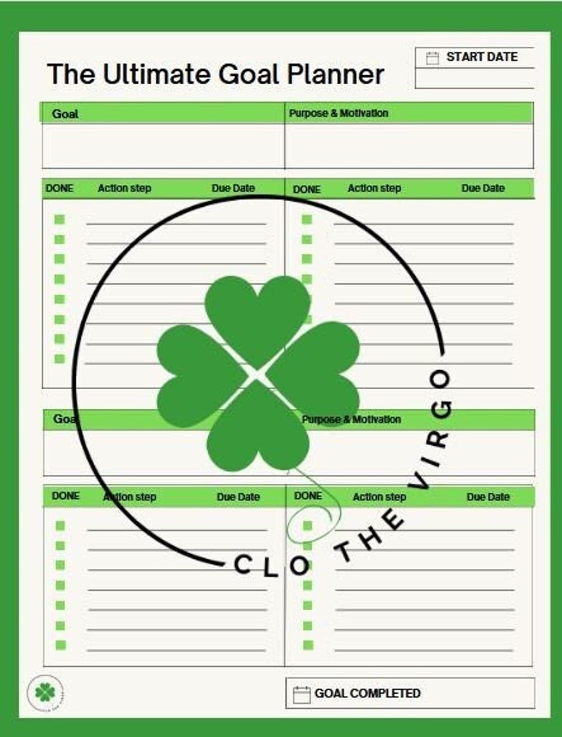 The Ultimate Goal Planner Template green - Etsy